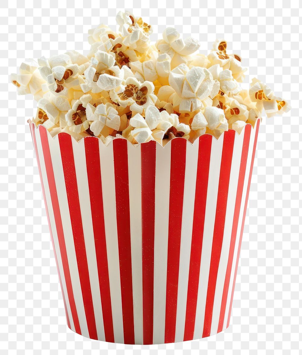 PNG Fresh popcorn striped container | Free PNG - rawpixel