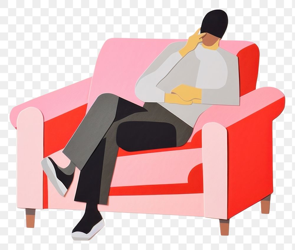 PNG Men sitting sofa furniture | Free PNG - rawpixel