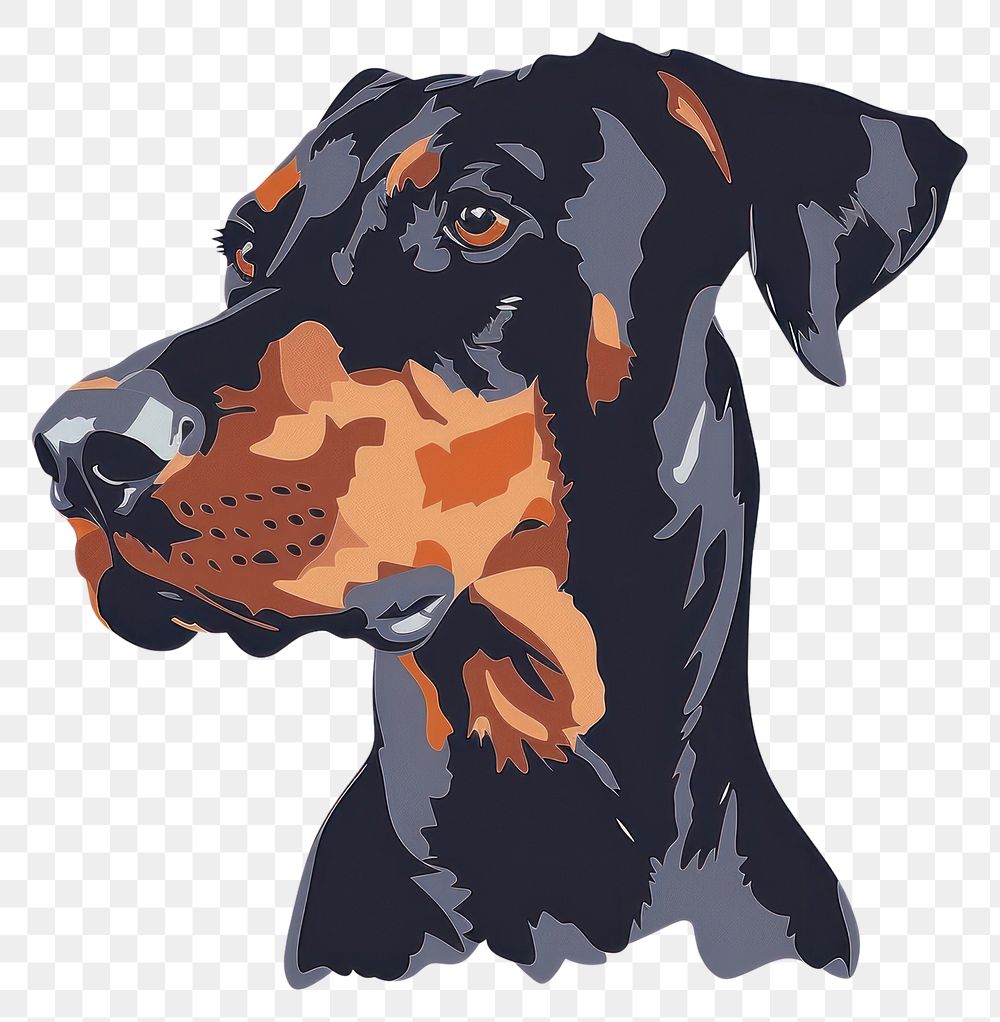 PNG Colorful Doberman dog illustration | Free PNG - rawpixel