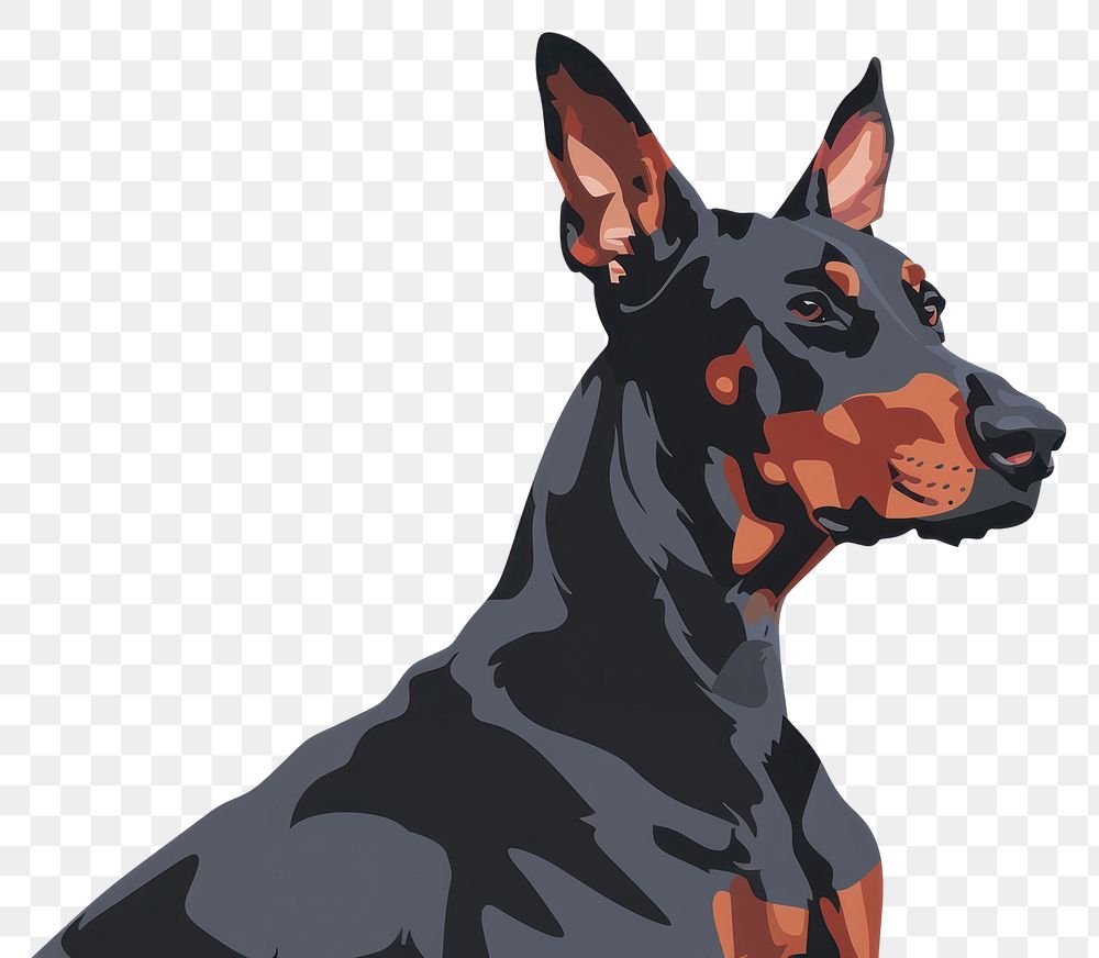 PNG Elegant Doberman Pinscher illustration | Free PNG - rawpixel