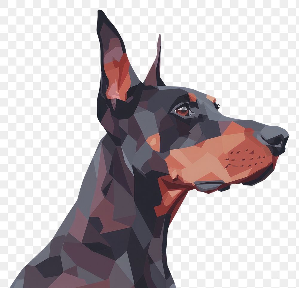 PNG Geometric Doberman dog illustration | Free PNG - rawpixel
