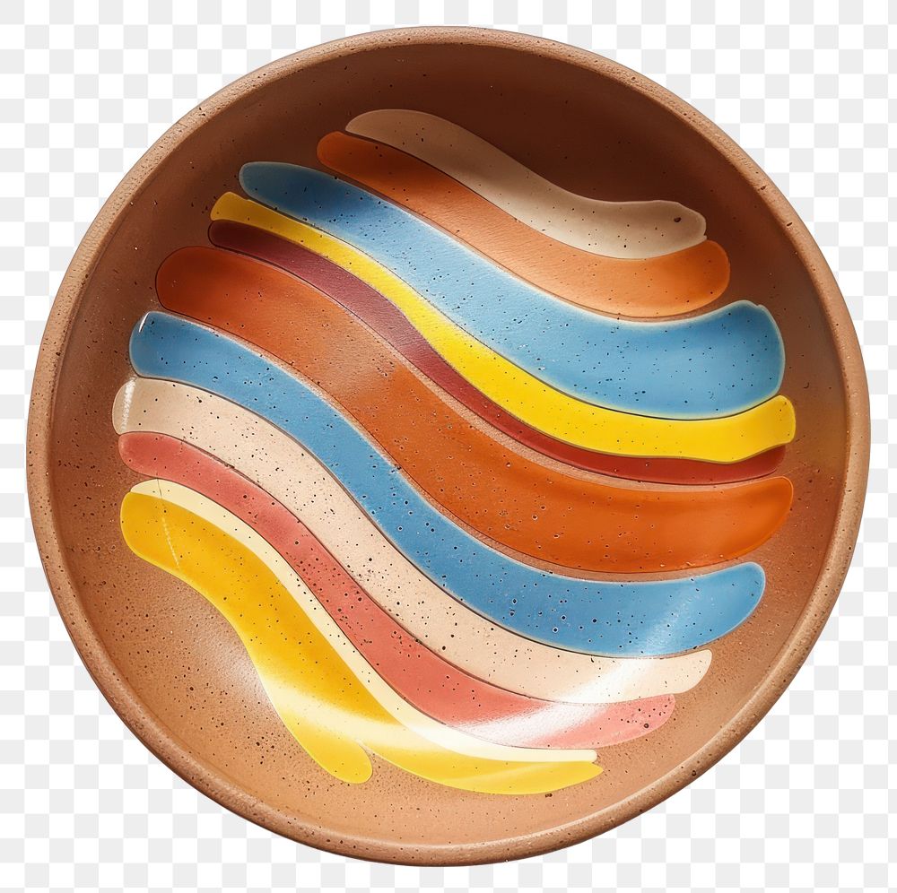 PNG Colorful ceramic bowl wavy | Free PNG - rawpixel