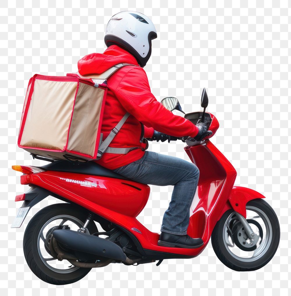 Food delivery transportation motorcycle e-scooter. | Premium PNG - rawpixel