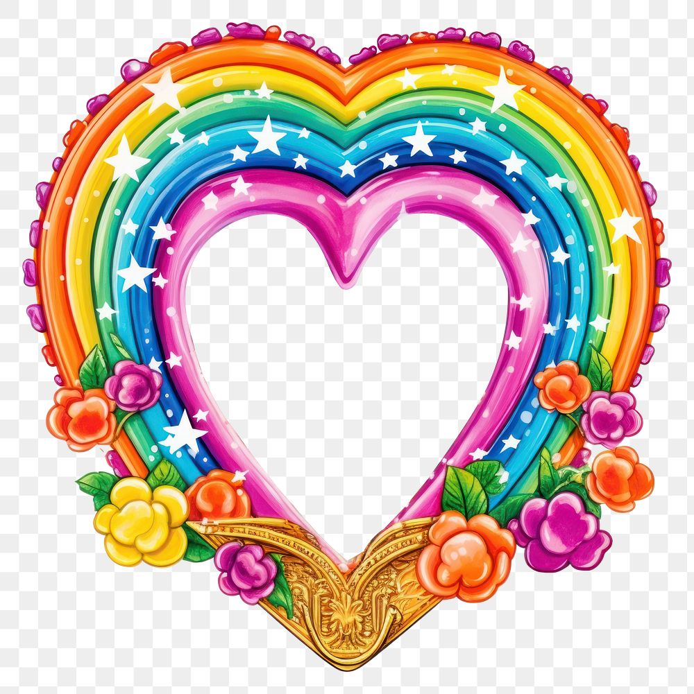 PNG Rainbow printable sticker heart | Free PNG - rawpixel