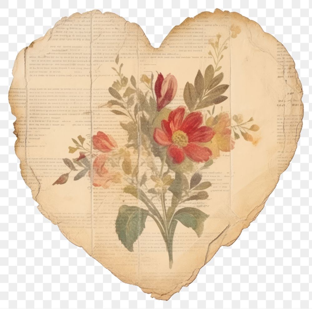 PNG Botanical heart ripped paper | Premium PNG - rawpixel
