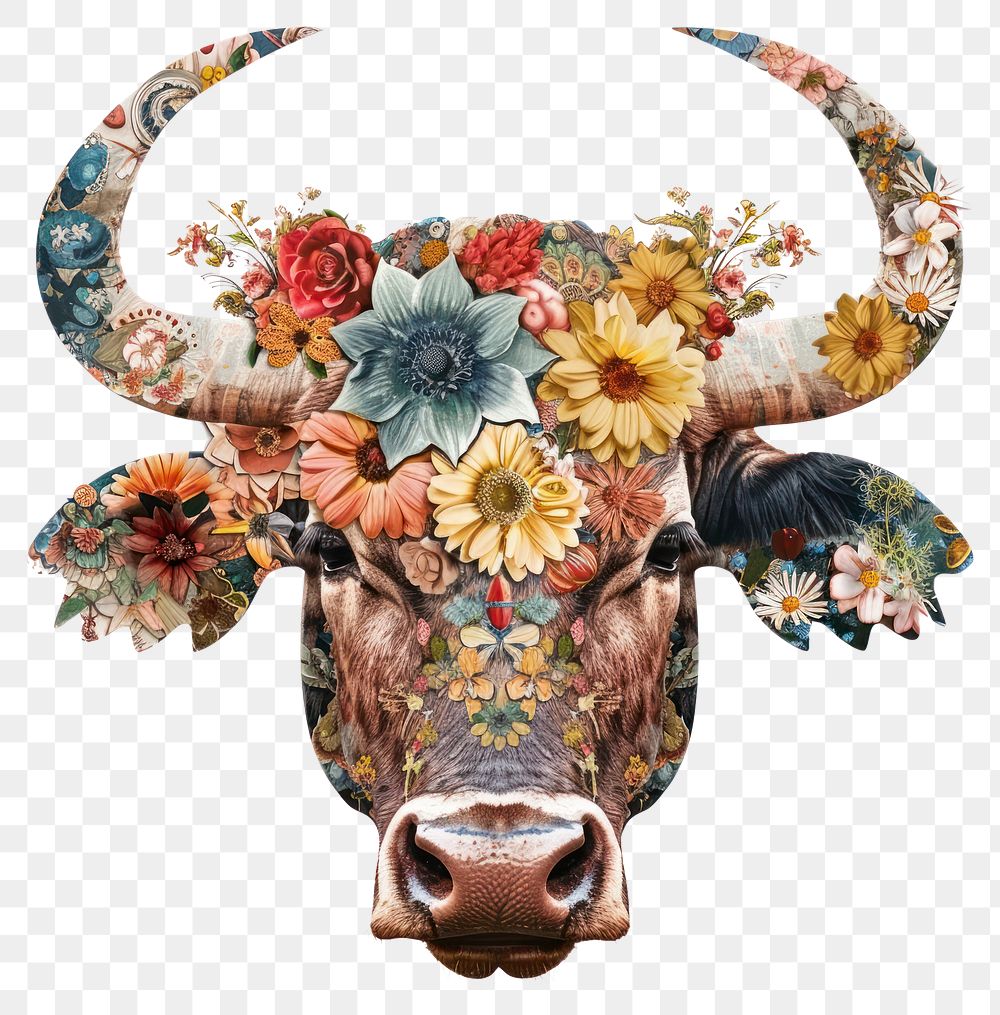 PNG Flower Collage Taurus Zodiac | Free PNG - rawpixel