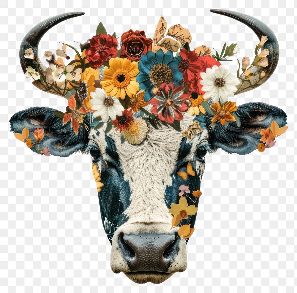 PNG Flower Collage Taurus Zodiac | Free PNG - rawpixel