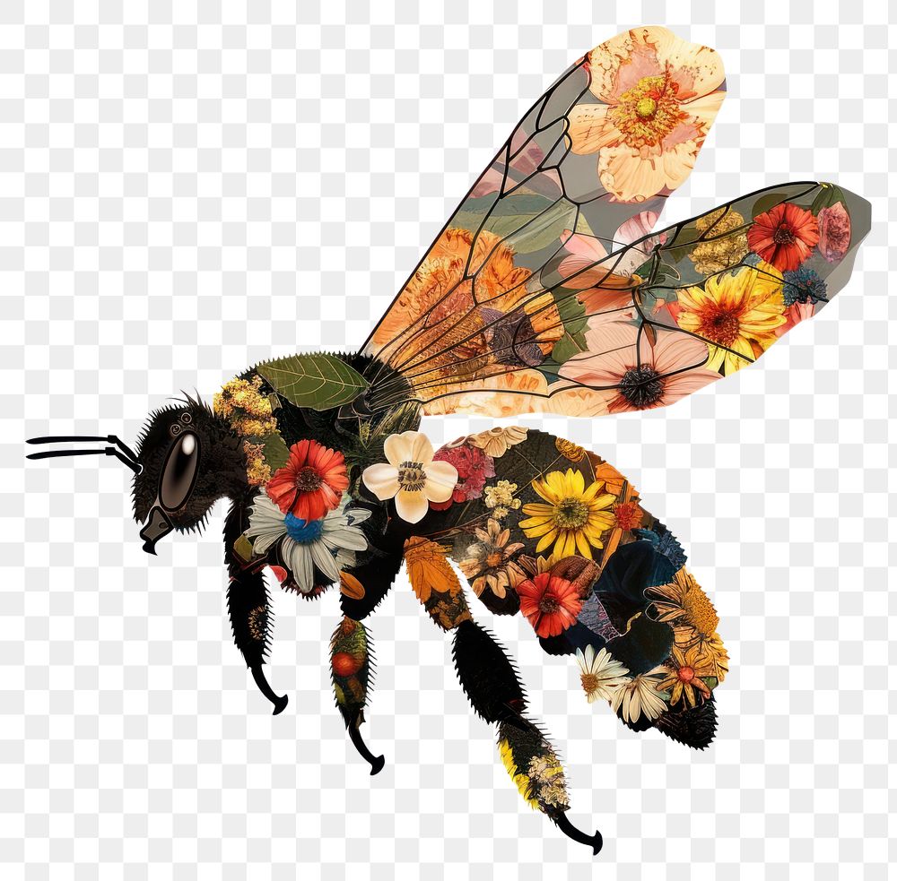 PNG Flower Collage Bee bee | Free PNG - rawpixel