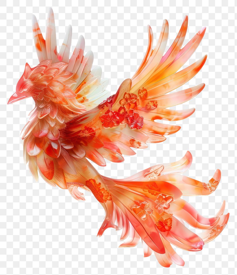 Flower resin phoenix shaped poultry | Free PNG - rawpixel