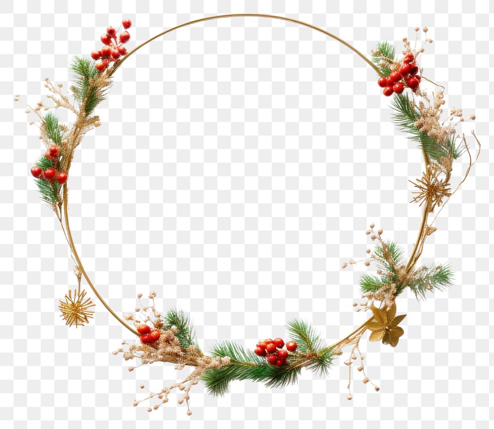 Christmas jewelry circle wreath. | Free PNG - rawpixel