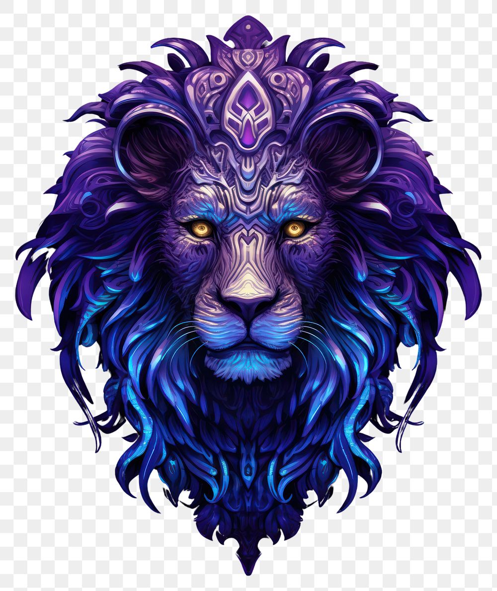 PNG Mammal purple lion representation. | Free PNG - rawpixel