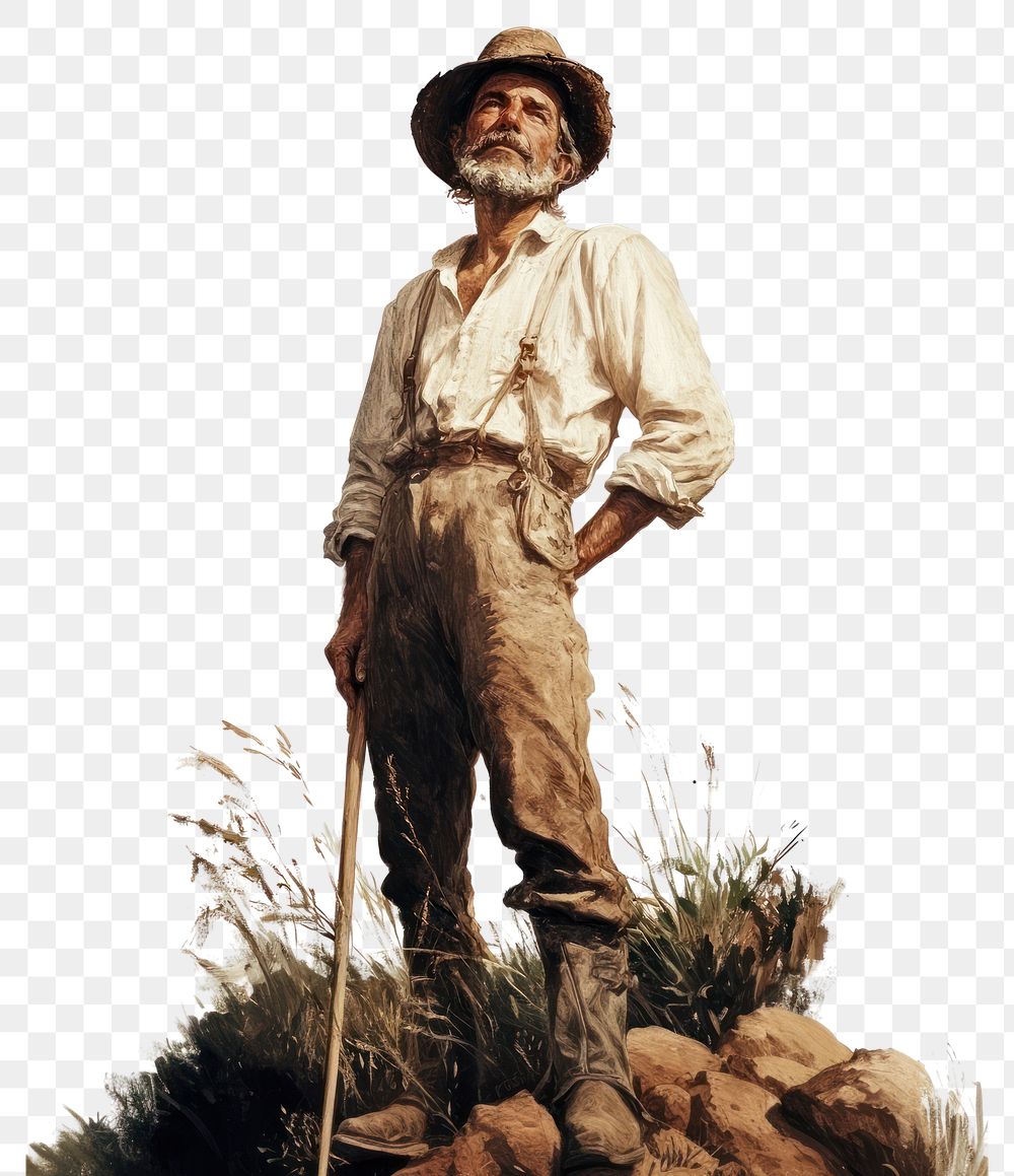 PNG Rugged farmer standing outdoors | Free PNG - rawpixel