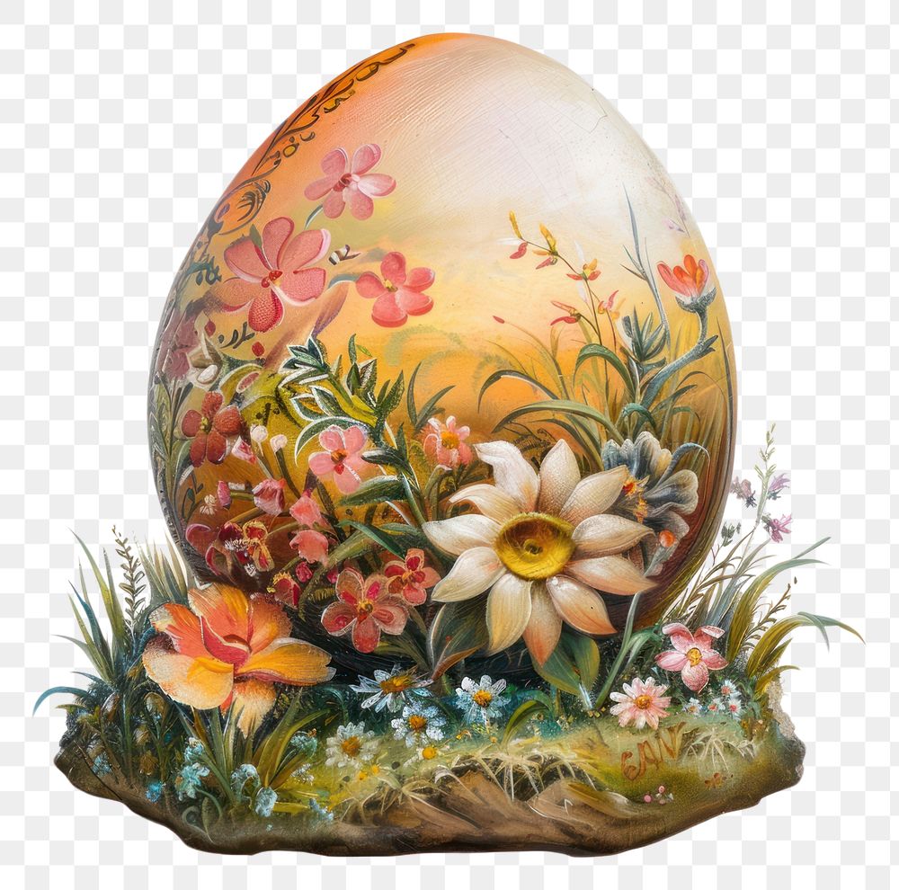 PNG Floral painted Easter egg | Free PNG - rawpixel