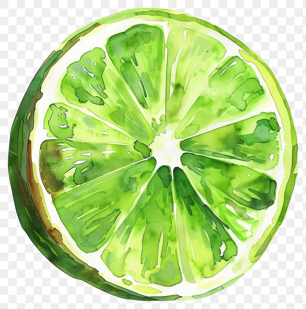 PNG Vibrant watercolor lime slice | Free PNG - rawpixel