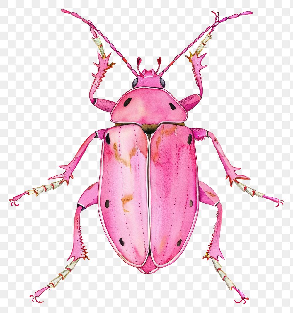 PNG Vibrant pink beetle illustration | Free PNG - rawpixel