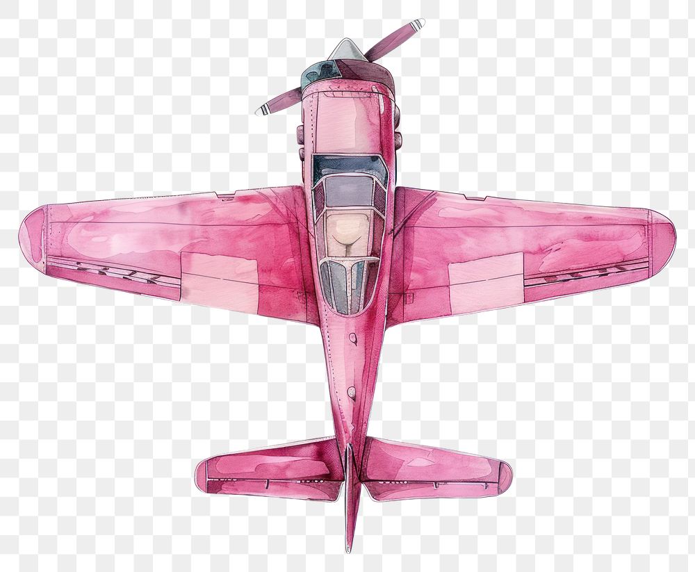 PNG Vintage pink watercolor airplane | Premium PNG - rawpixel