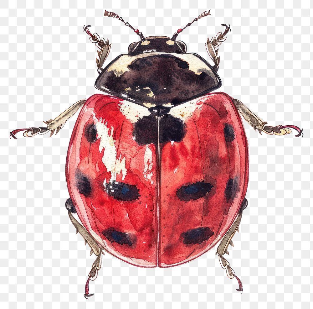 PNG Detailed ladybug watercolor illustration | Free PNG - rawpixel