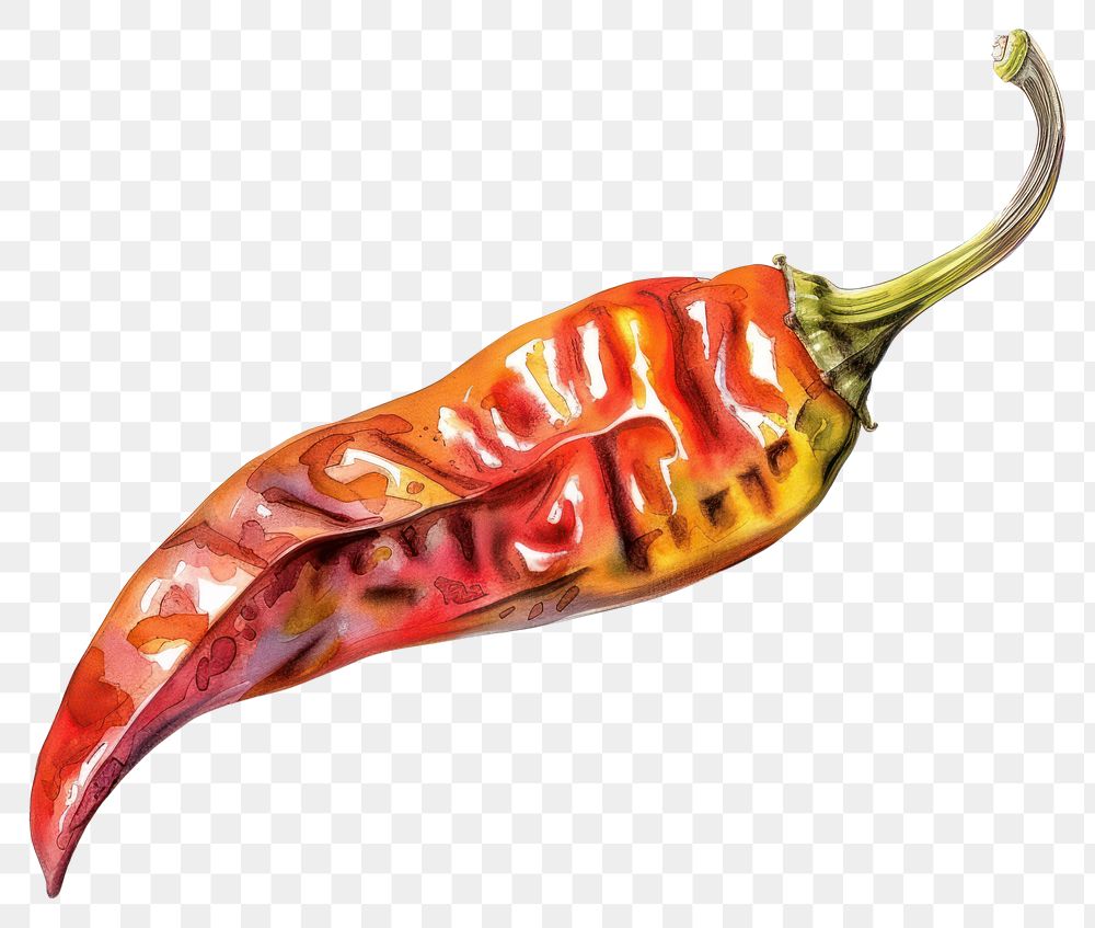 PNG Vibrant watercolor chili pepper | Free PNG - rawpixel