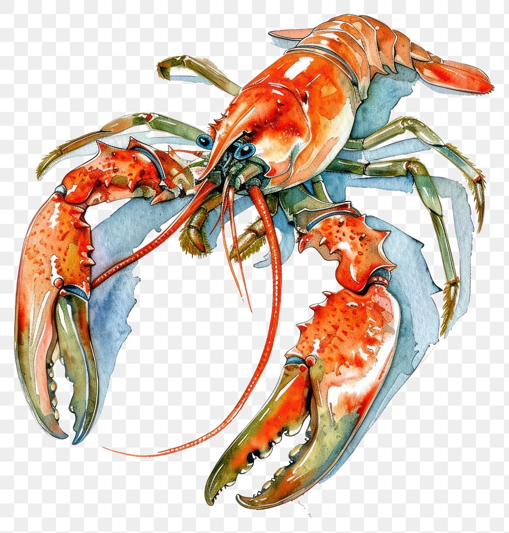 PNG Detailed lobster watercolor illustration | Free PNG - rawpixel
