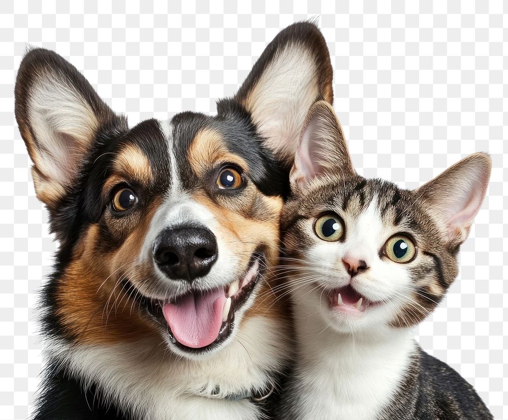 PNG Happy dog and cat | Free PNG - rawpixel
