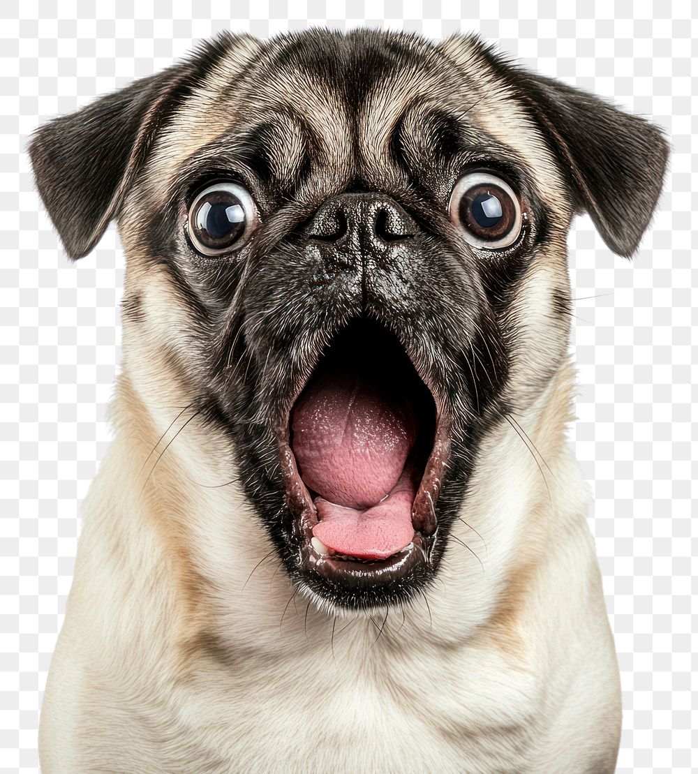 PNG Surprised pug open mouth | Free PNG - rawpixel