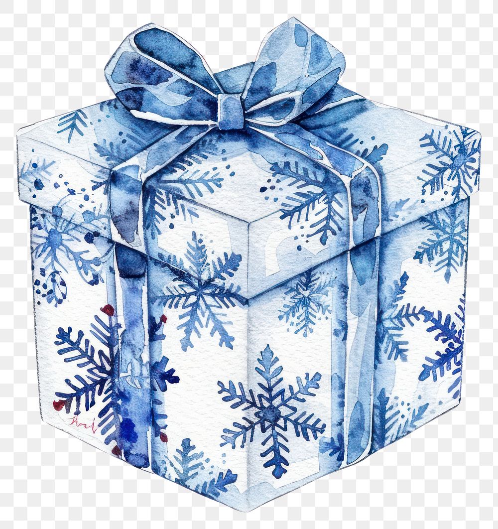 PNG Blue snowflake gift box | Free PNG - rawpixel