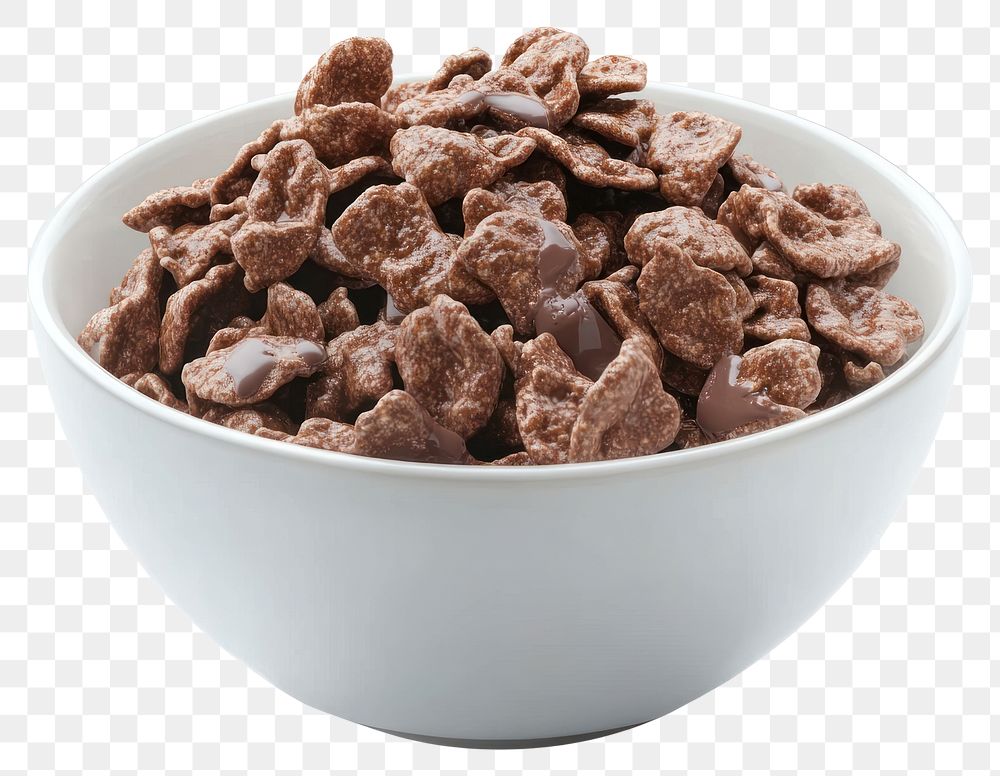 bowl chocolate cereal food plate | Free PNG - rawpixel
