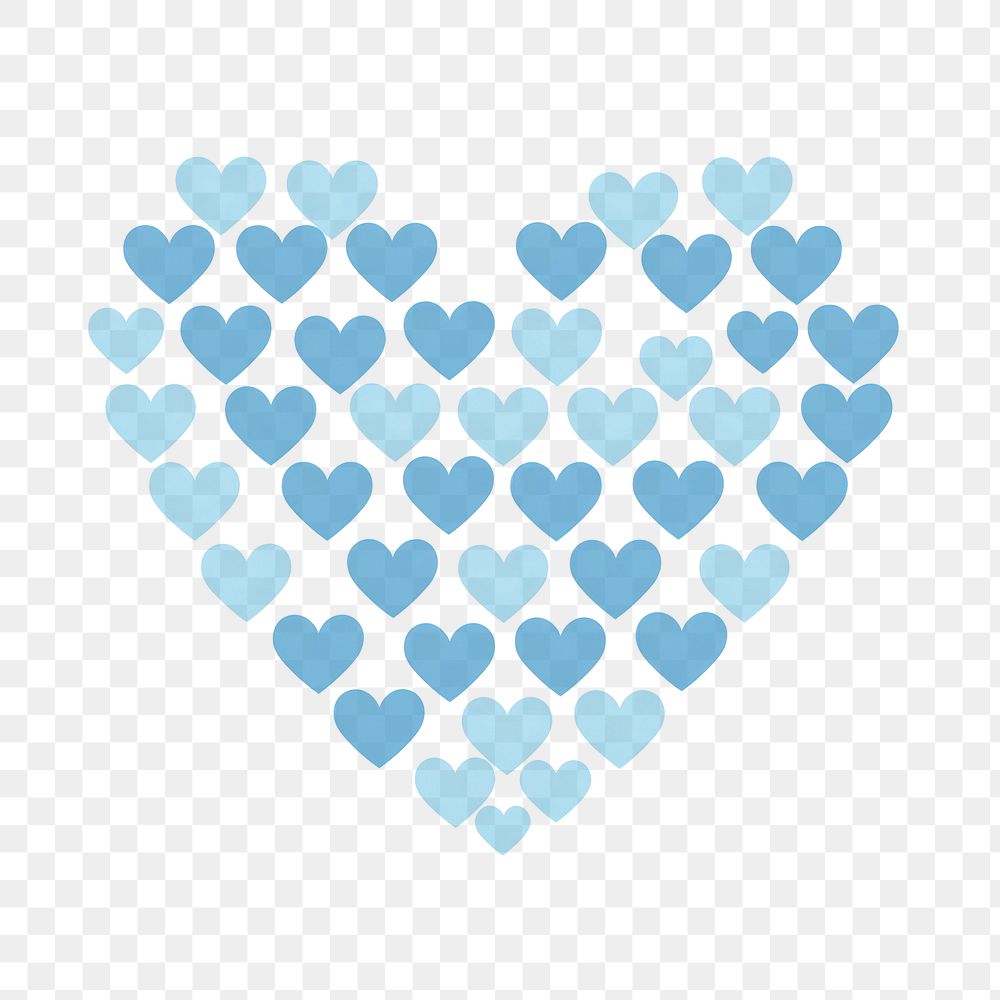 PNG Blue hearts pattern illustration | Free PNG - rawpixel