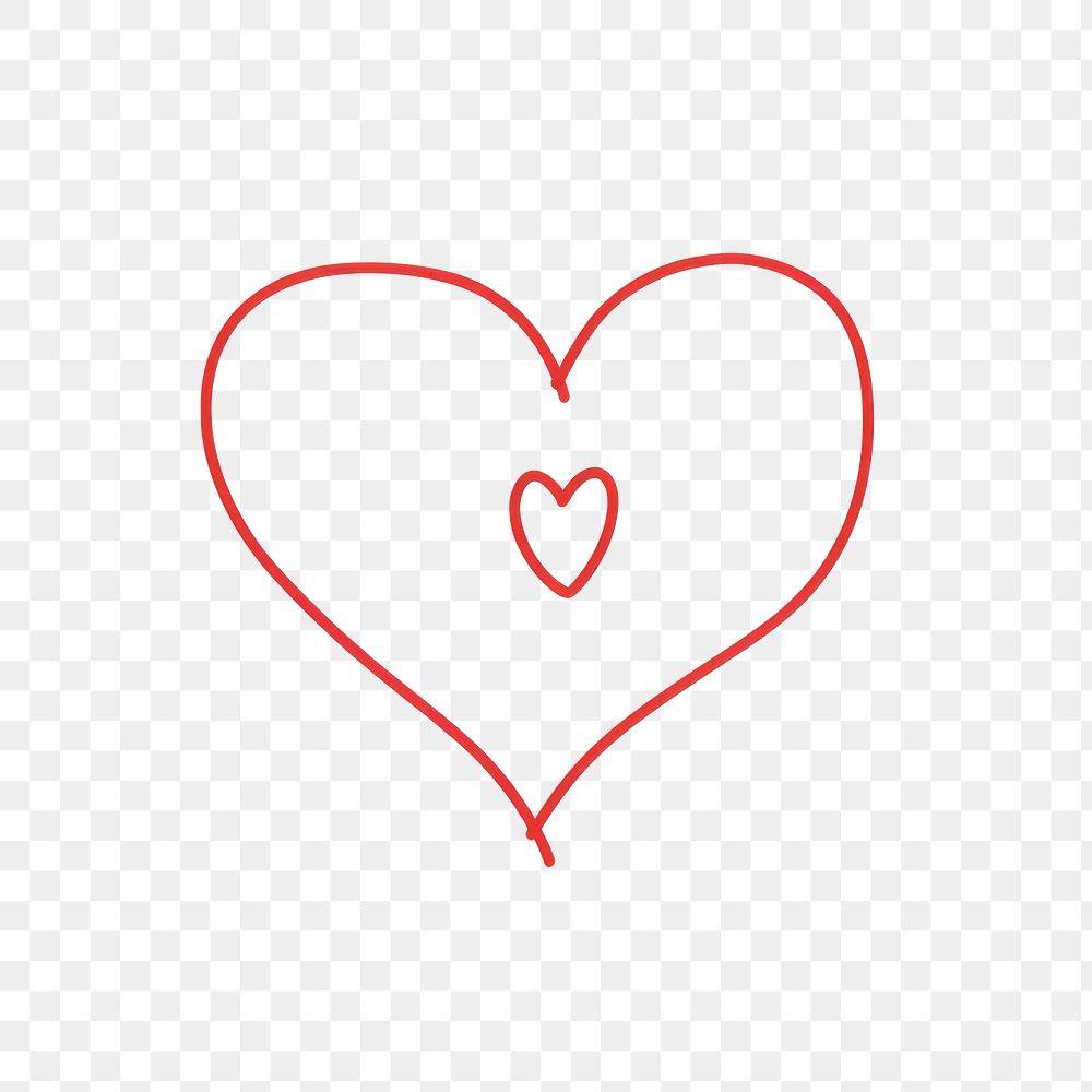 PNG Minimalist red heart line | Free PNG - rawpixel