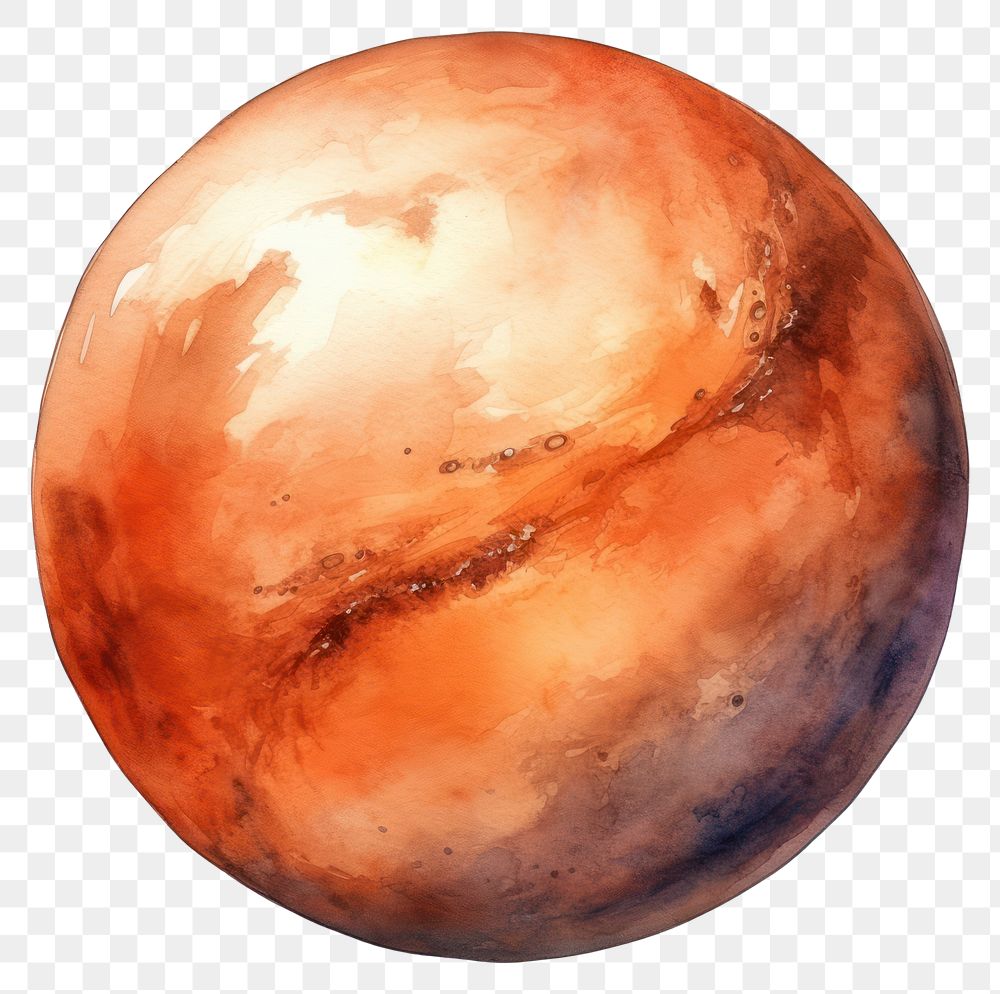 PNG Watercolor planet Mars illustration | Free PNG - rawpixel