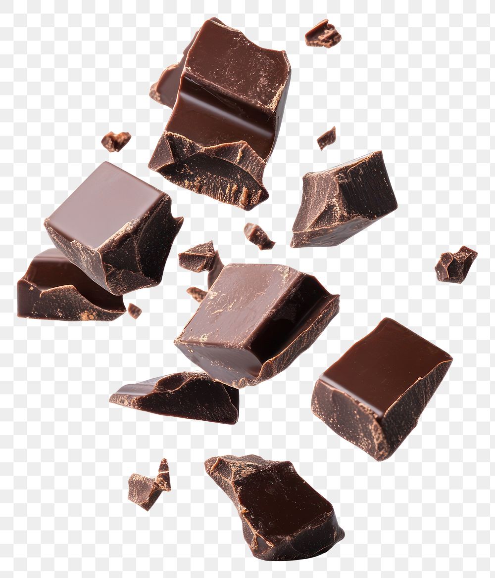 PNG Chocolate pieces floating dessert | Premium PNG - rawpixel