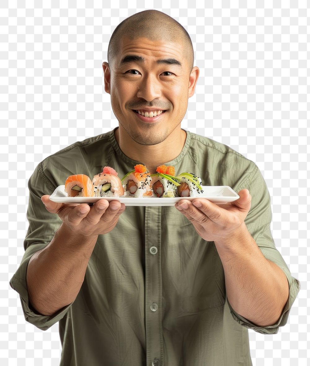 PNG Man eating sushi food | Free PNG - rawpixel
