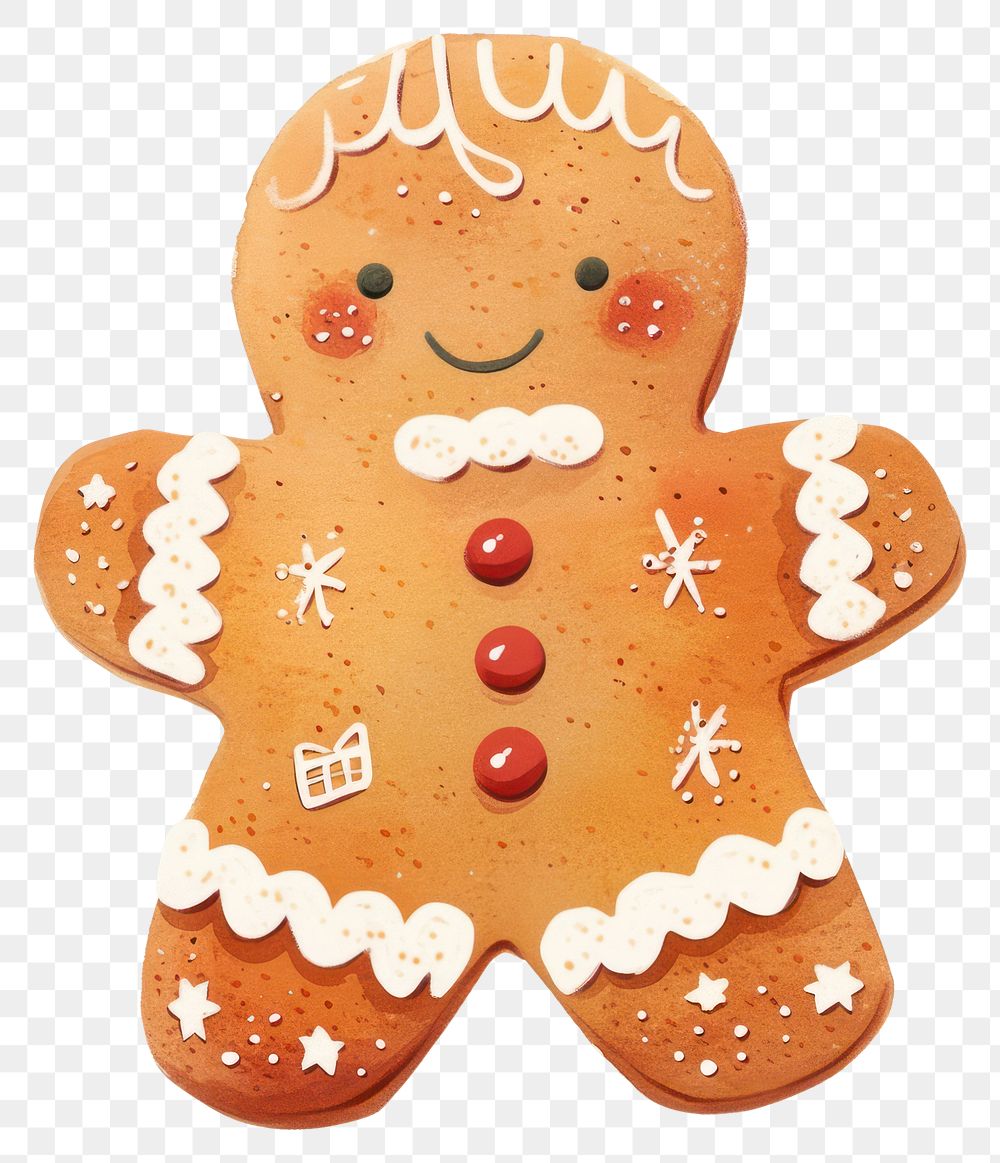 PNG Cute gingerbread man illustration | Premium PNG - rawpixel