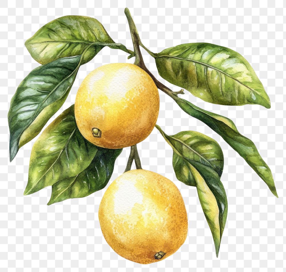 PNG Lemon tree branch watercolor | Premium PNG - rawpixel