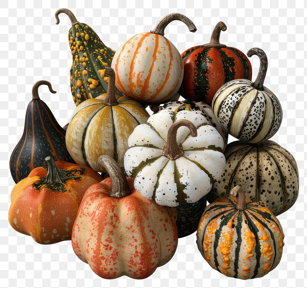 PNG Colorful assorted decorative gourds | Free PNG - rawpixel