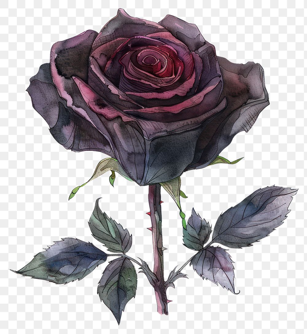 PNG Dark academia rose watercolor | Free PNG - rawpixel