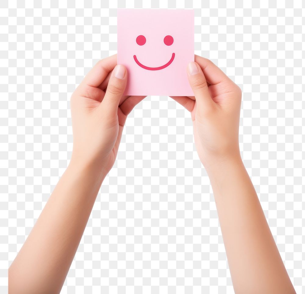 Smile face paper hand holding. | Free PNG - rawpixel