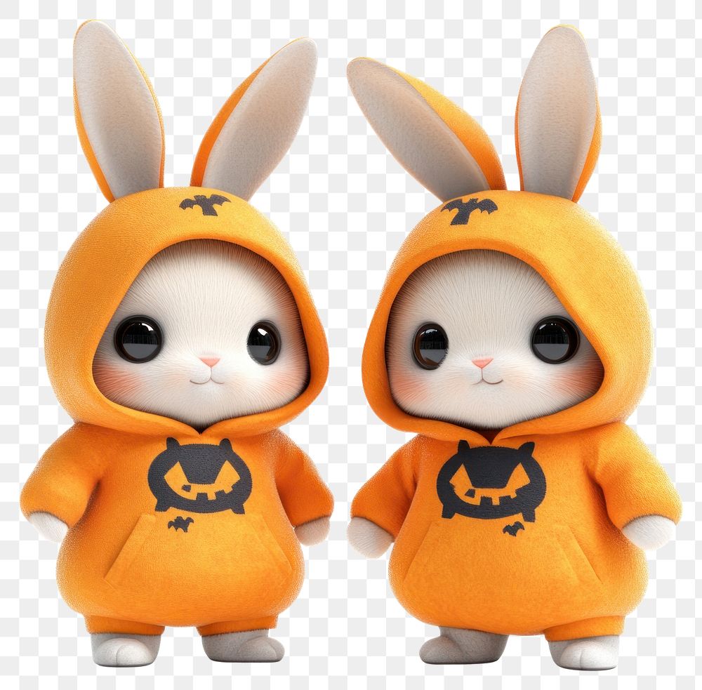 PNG Two cute bunnies halloween | Free PNG - rawpixel