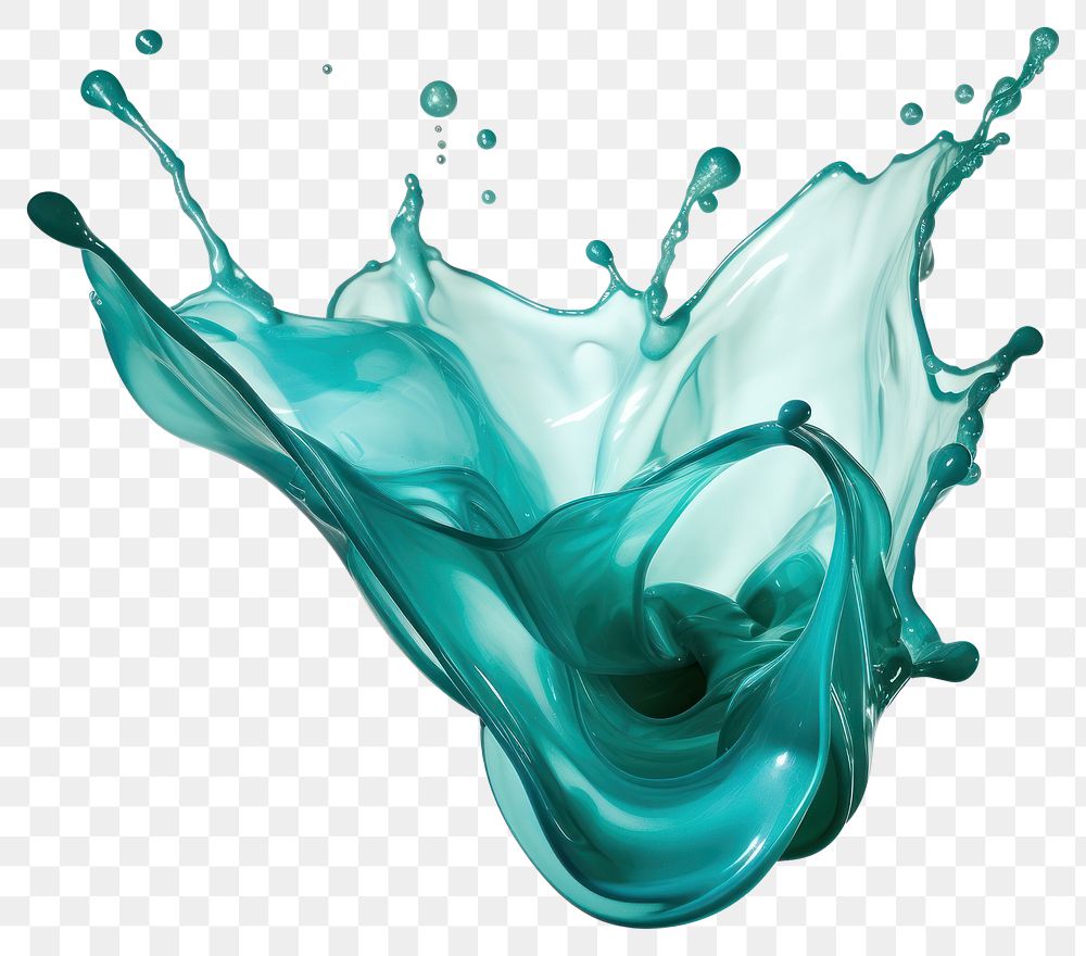 Turquoise splash abstract art beverage. | Free PNG - rawpixel