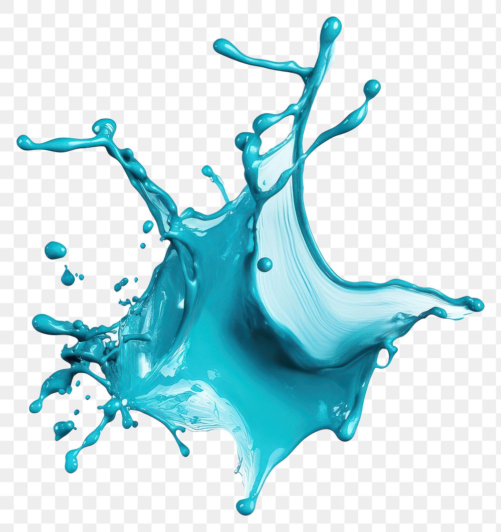 Turquoise splash abstract contemporary expression. | Free PNG - rawpixel