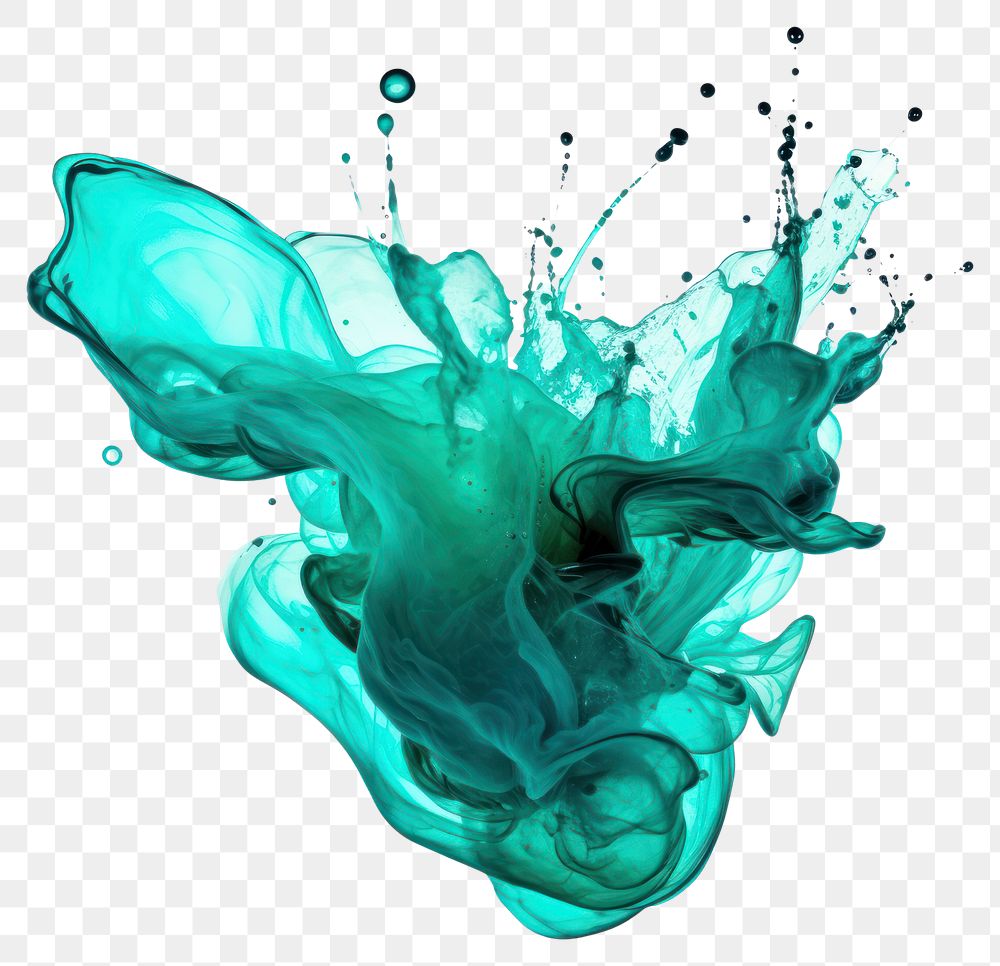Turquoise splash abstract art creative. | Free PNG - rawpixel
