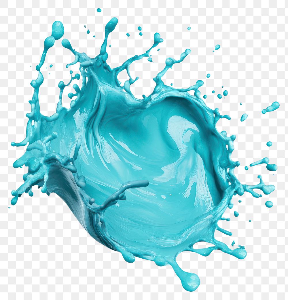 Turquoise splash abstract beverage dessert. | Free PNG - rawpixel