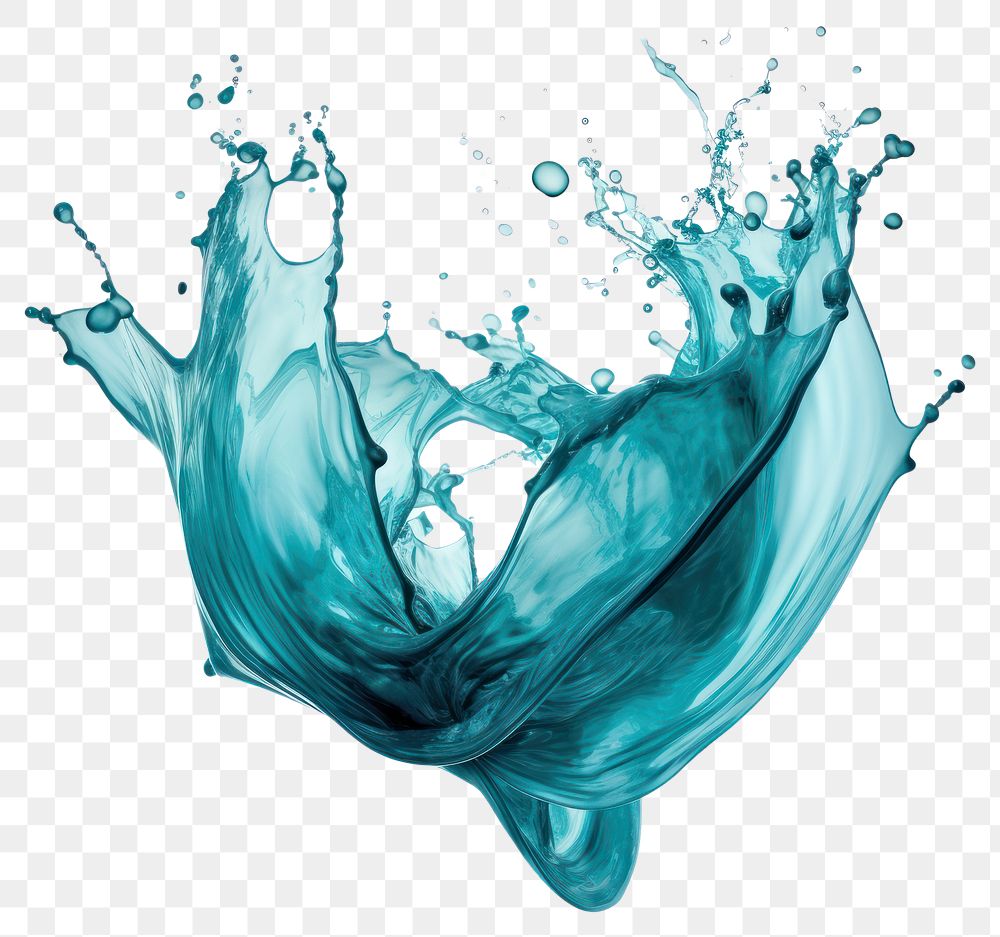 Turquoise splash art droplets water. | Free PNG - rawpixel