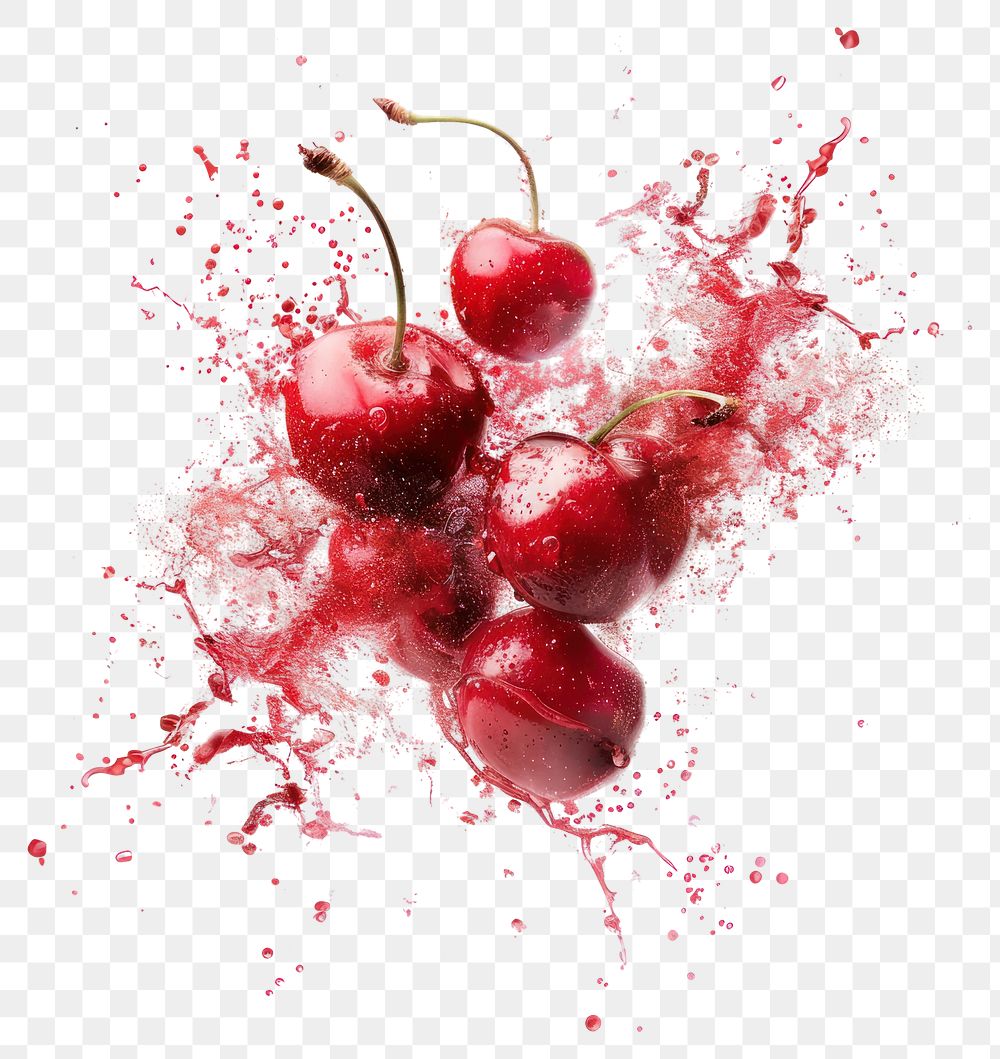 PNG Exploding 3 cherry food | Free PNG - rawpixel