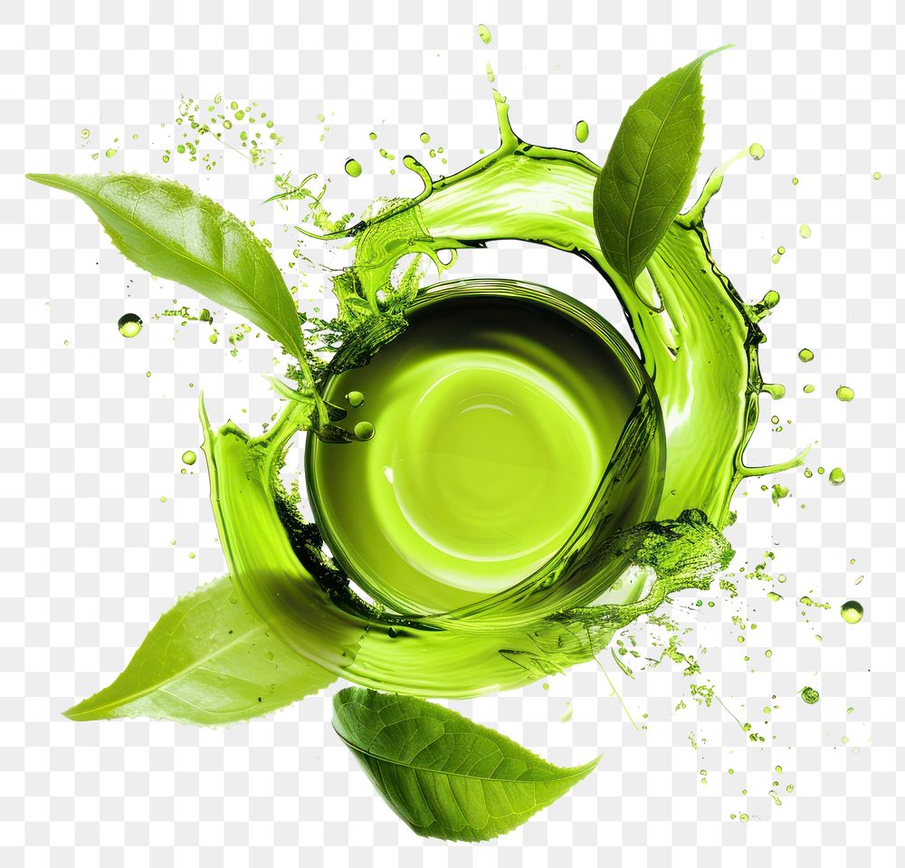 PNG Exploding green tea leaves | Free PNG - rawpixel