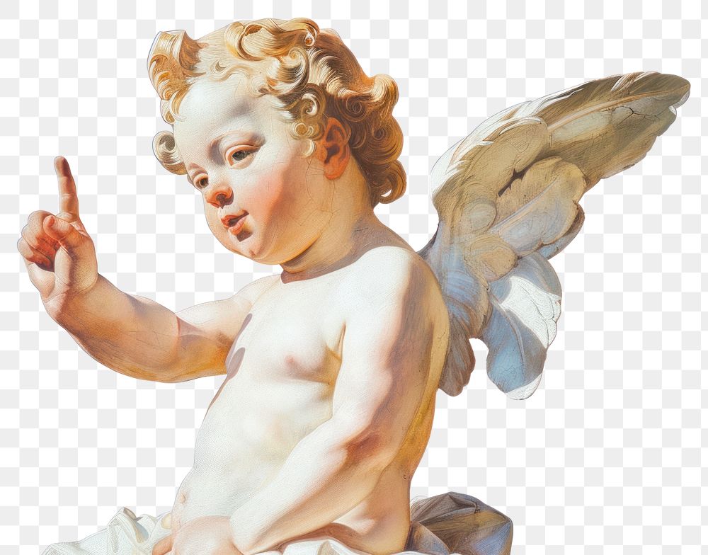 PNG Cherub holding 2 fingers | Free PNG - rawpixel