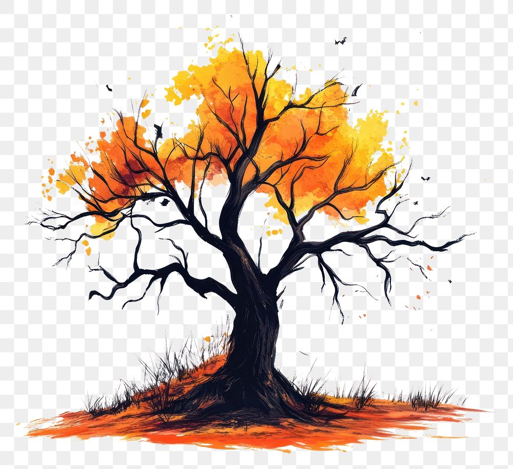 PNG One Halloween tree art | Free PNG - rawpixel