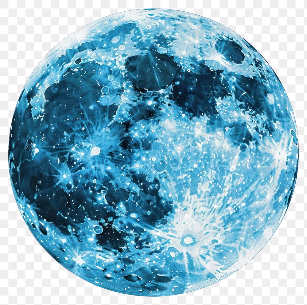 PNG Detailed blue moon illustration | Free PNG - rawpixel