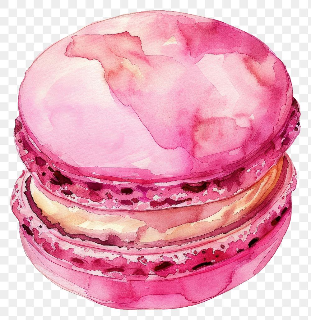 PNG Vibrant watercolor pink macaron | Free PNG - rawpixel