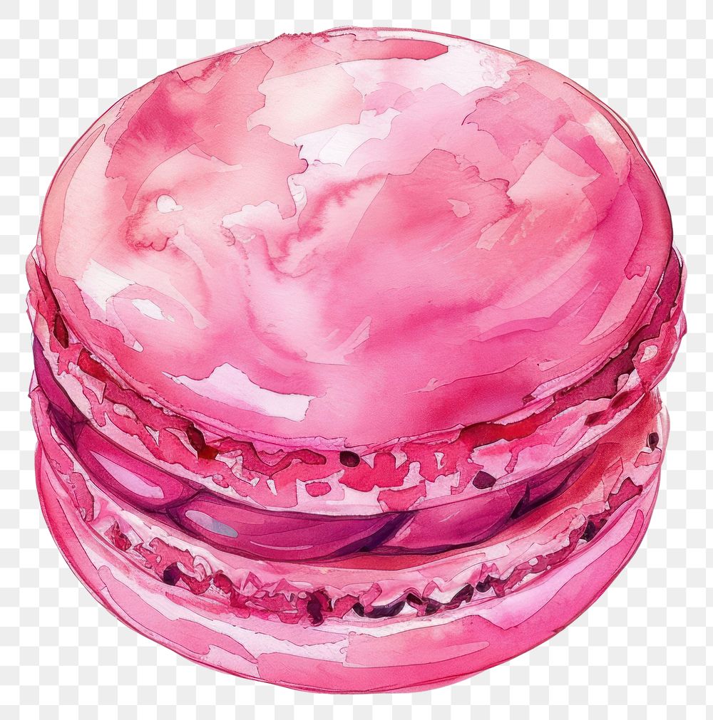 PNG Delicious pink watercolor macaron | Free PNG - rawpixel
